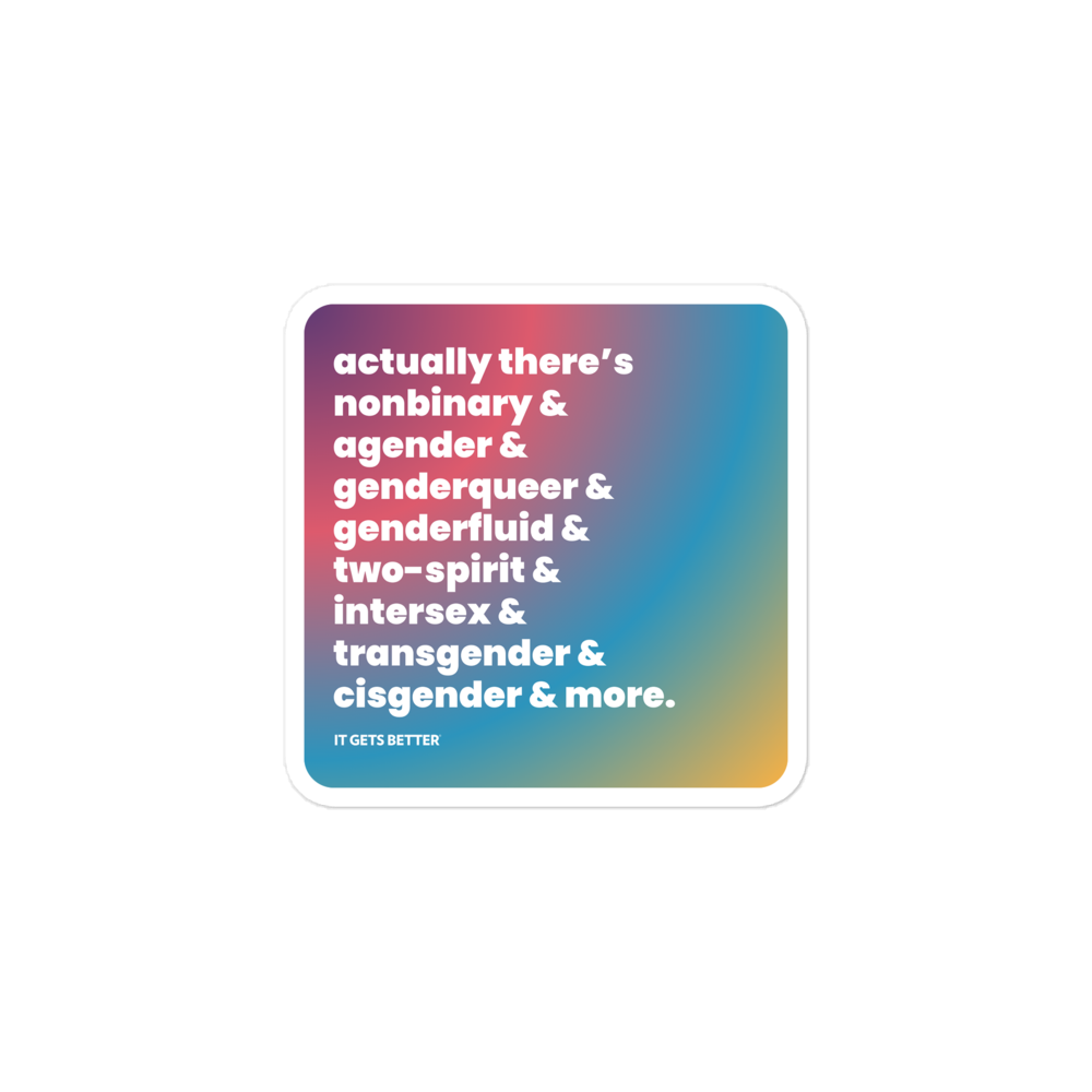 Gender Education Sticker – It Gets Better